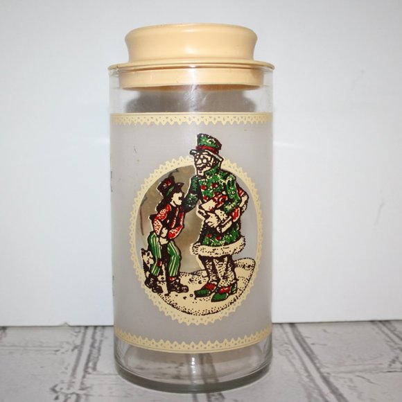 Vintage | Kitchen | Vintage Frosted Ebenezer Scrooge Tiny Tim Glass ...